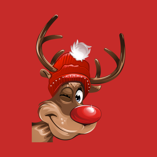 Winking Rudolph - Rudolph The Red Nosed Reindeer - T-Shirt sold by Jane ...