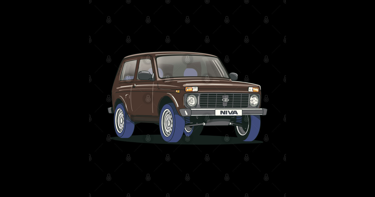 LADA Niva 4X4 in Terra Brown - 4x4 - Sticker | TeePublic