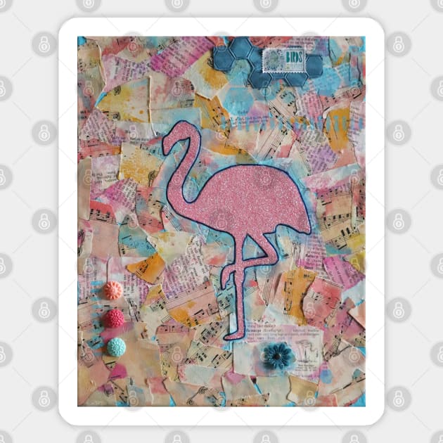Flamingo Collage :: Patterns and Textures - Pink Flamingo - Sticker ...