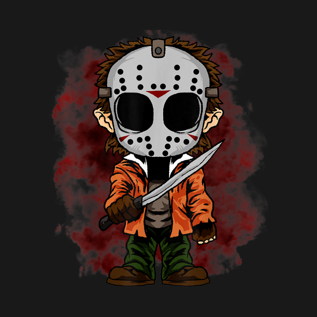 Horror Killer Boy Cartoon Wearing Scary Mask Halloween Gifts - Friday ...