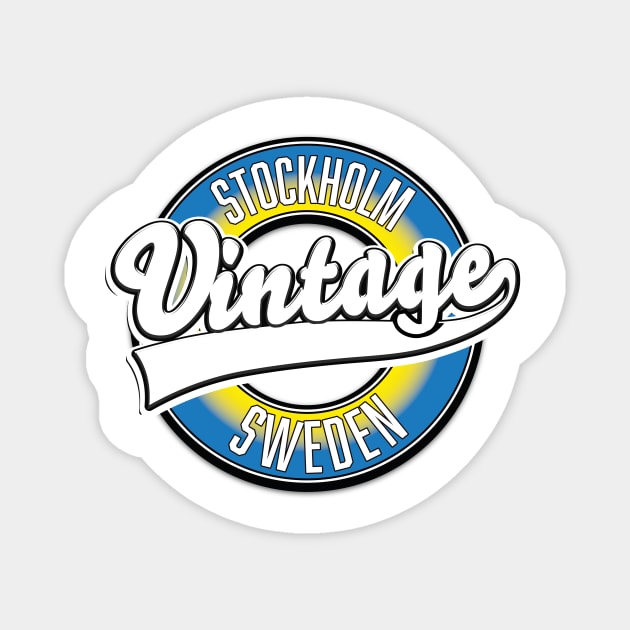 Stockholm Sweden vintage logo - Stockholm Travel - Magnet | TeePublic