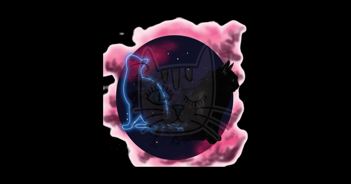 cat entity - Cat Design Pillow - Sticker | TeePublic