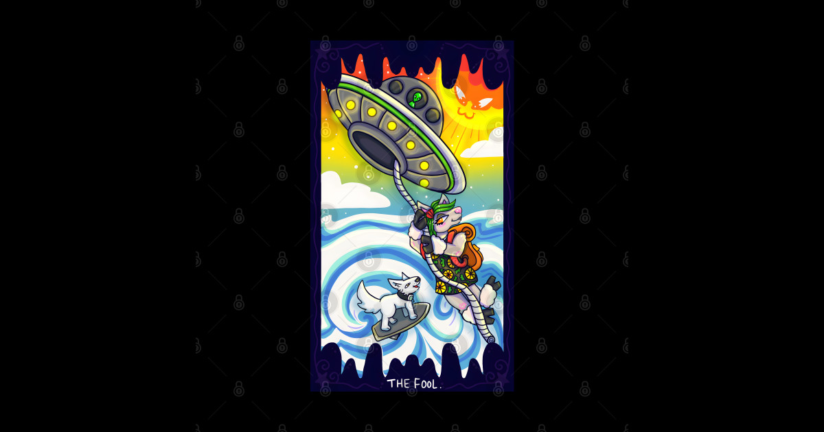 The Fool Furry Tarot Card - The Fool - Sticker | TeePublic