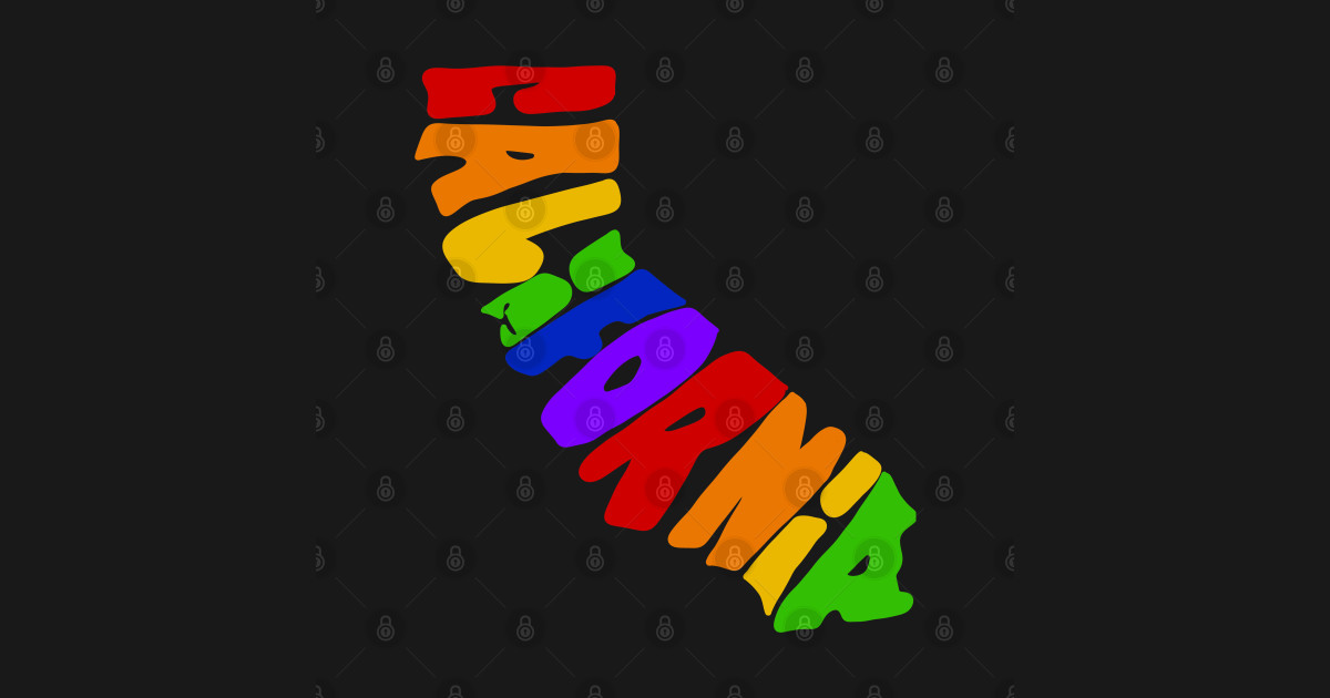 Rainbow California Map - California Rainbow - T-Shirt | TeePublic
