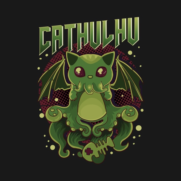 Cute & Funny Cathulhu Kawaii Cat Cthulhu - Cathulhu - T-Shirt | TeePublic