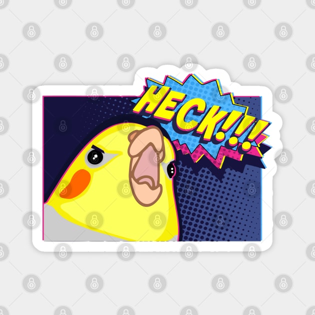 HECK! - funny cockatiel comic - Birb Memes - Magnet | TeePublic