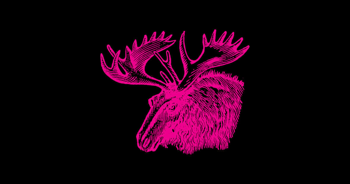 Pink Moose - Moose - Sticker | TeePublic