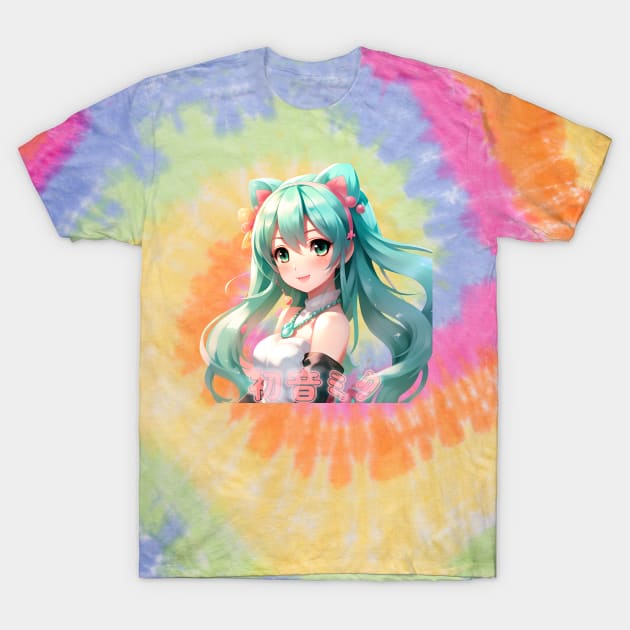 Hatsune Miku Kanji Design - Anime Art - T-Shirt | TeePublic