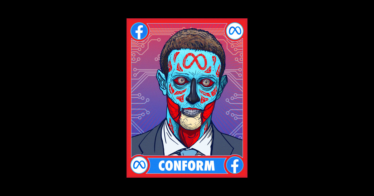 ZUCKERBERG - CONFORM AND CONSUME - They Live - Sticker | TeePublic