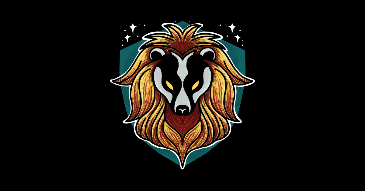 Huffledor Lion Badger Combination House Crest - Huffledor - Sticker ...