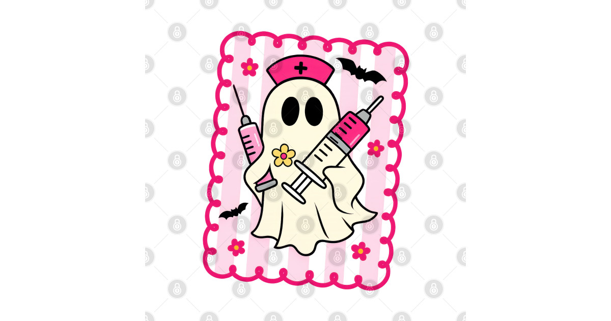 Cute Ghost Nurse with Syringes - Halloween Nurse - T-Shirt | TeePublic