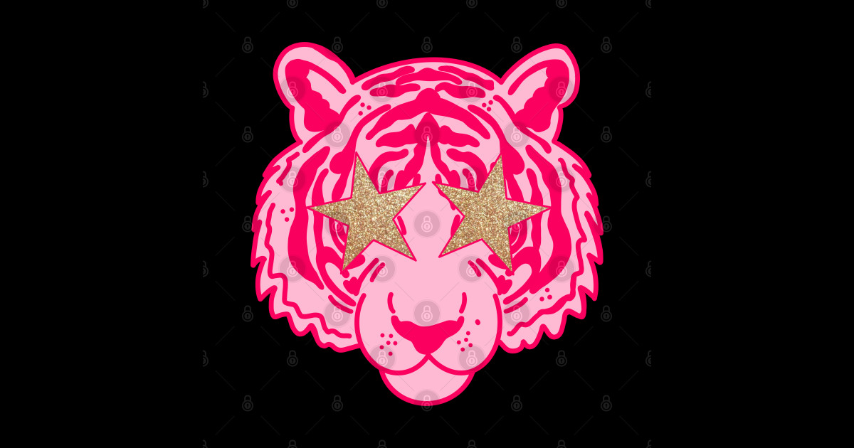 preppy pink tiger - Preppy - Sticker | TeePublic