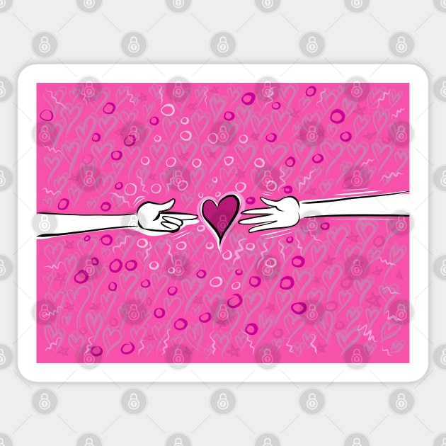 Hands touching a heart on hot pink background - Hands To Heart ...