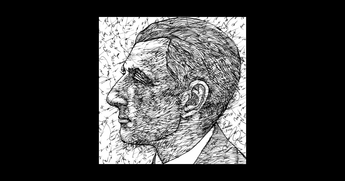 MAURICE RAVEL ink portrait .1 - Ravel - Sticker | TeePublic