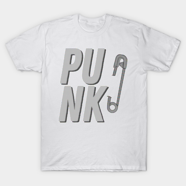 Punk - Safety Pin Typography Design - Punk - T-Shirt | TeePublic