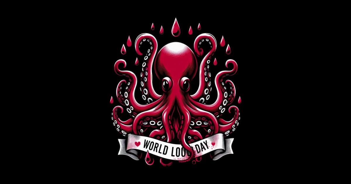 Octopus Blood Donation Graphic – World Blood Day Inspired Art, Red ...