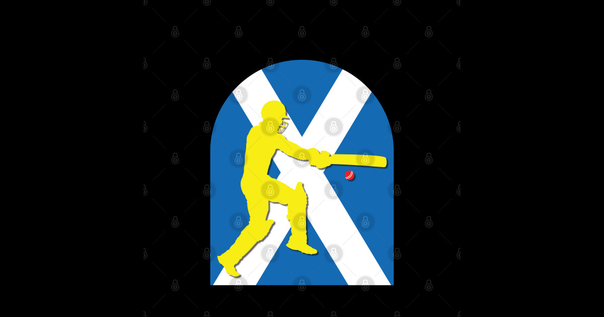 Scotland Cricket Batsman Scotland Flag - Cricket Lovers - Pin | TeePublic