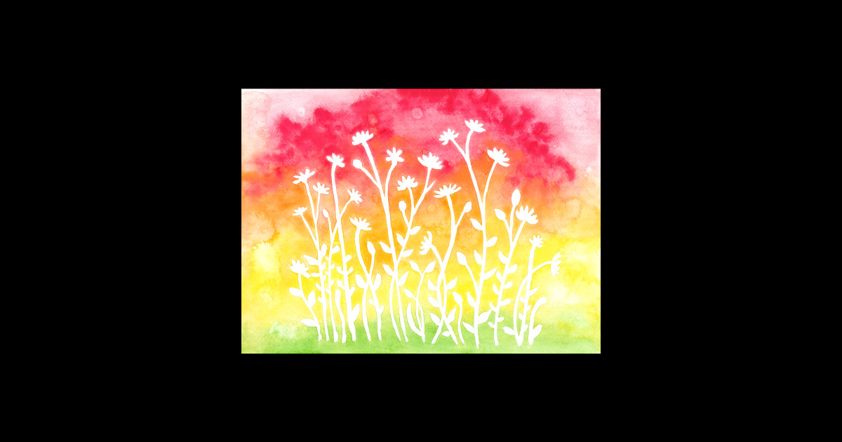 Flowers & Weeds 2 ~ Watercolor Painting - Watercolor - Sticker | TeePublic