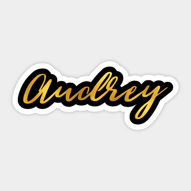 Audrey Name Hand Lettering in Faux Gold Letters - Audrey - Sticker ...
