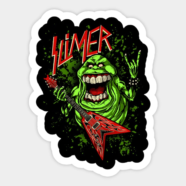 SLIMER THRASHIN' MAD - Ghostbusters - Sticker | TeePublic