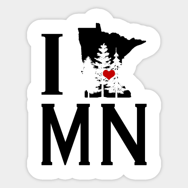 I love MN - Minnesota - Sticker | TeePublic