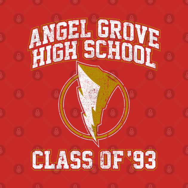 Angel Grove High School Class of 93 - Power Rangers - T-Shirt | TeePublic