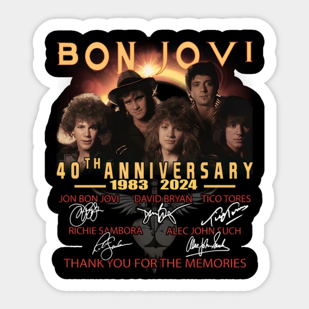 New Band Bon Jovi Logo Vintage Jersey Tour Kids - Bon Jovi - Sticker ...
