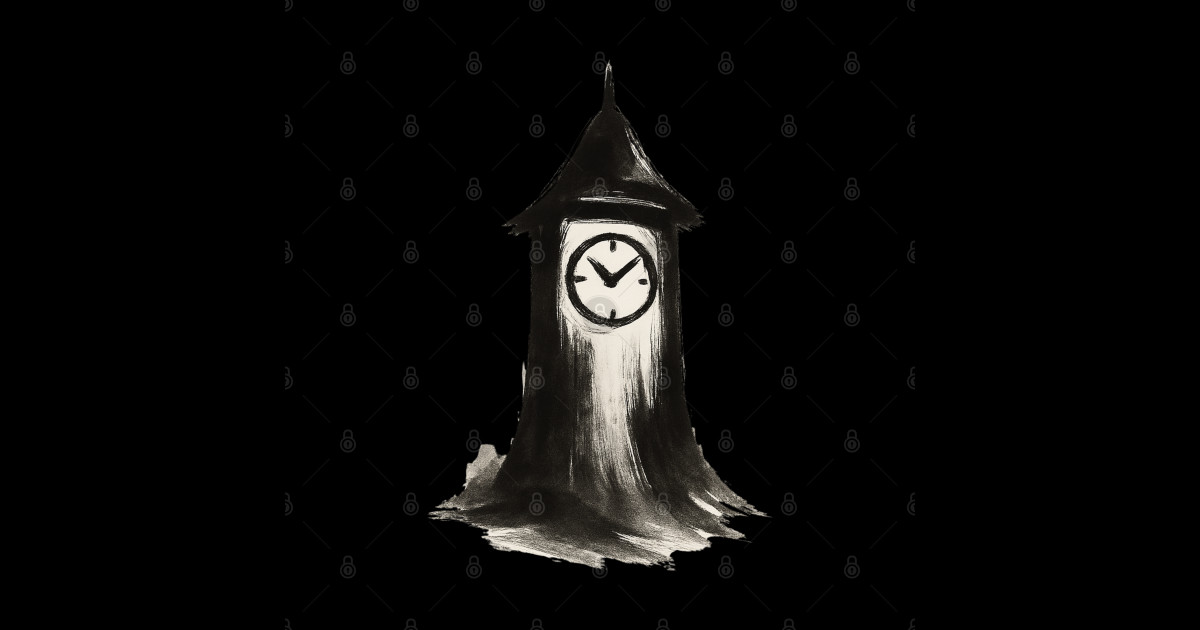 Clock Tower – Minimalist Ink Art - Clock Tower - Sticker | TeePublic