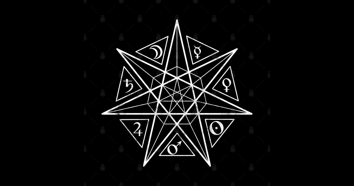 Heptagram Alchemy 7 Pointed Star - Alchemy - Sticker | TeePublic