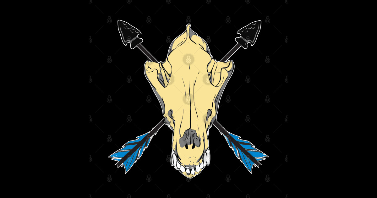 Wolf Skull 5 - Native American - Sticker | TeePublic