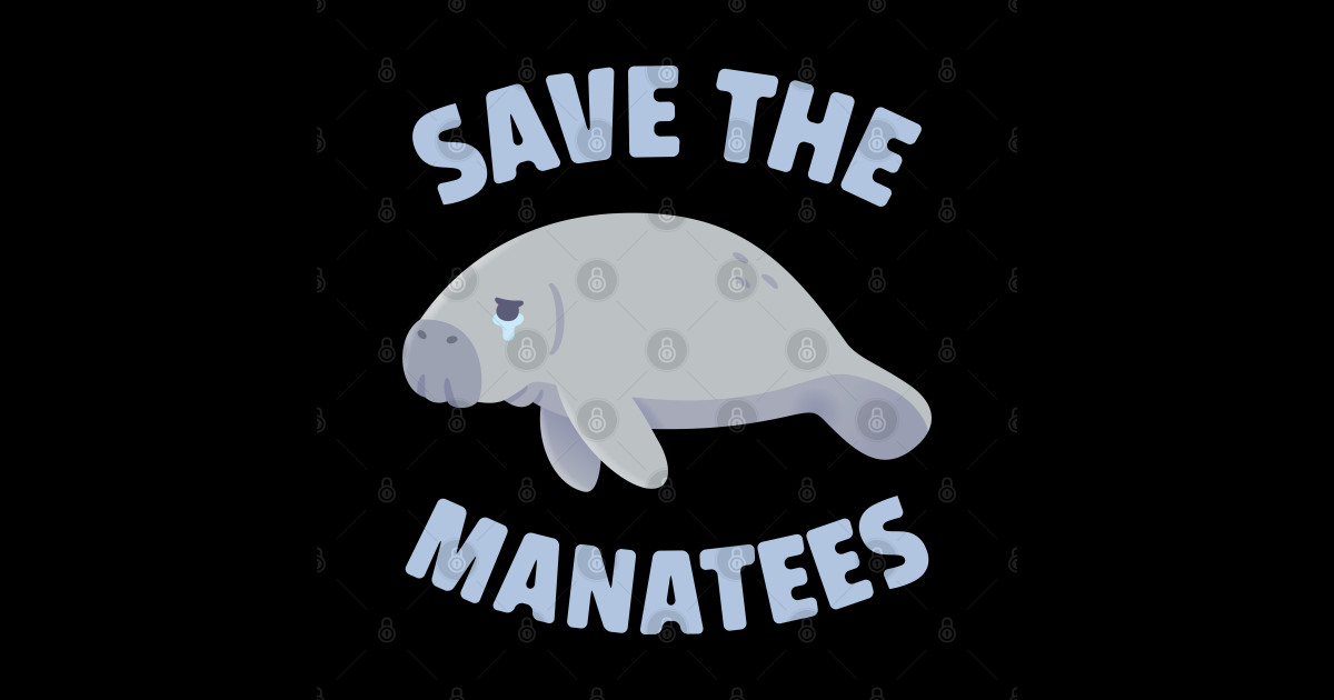 Crying Manatee Save The Manatees - Save The Manatees - Sticker | TeePublic