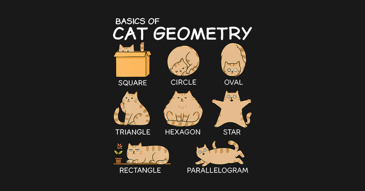 Cat Geometry Math Basic Cat Geometry Funny Cat For Cat Dad - Cat ...