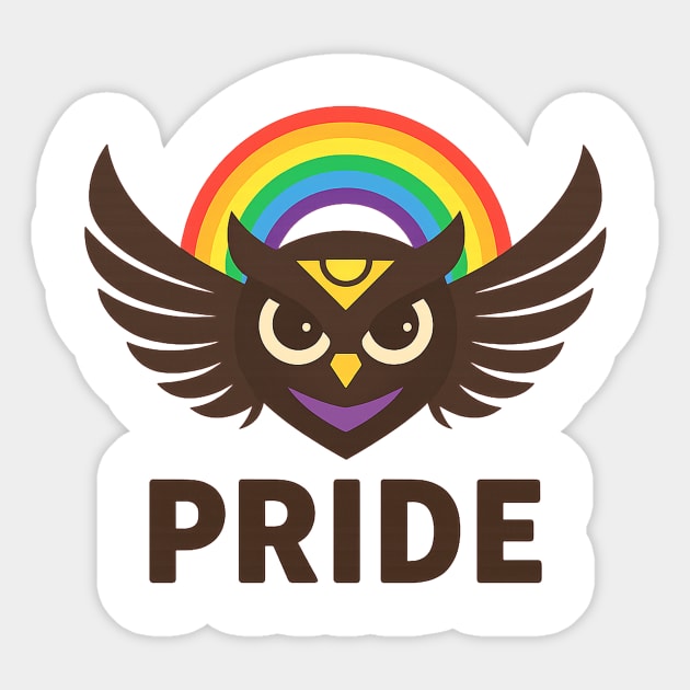 Pride Owl with Rainbow – LGBTQ Support Design - Pride Owl - Sticker ...