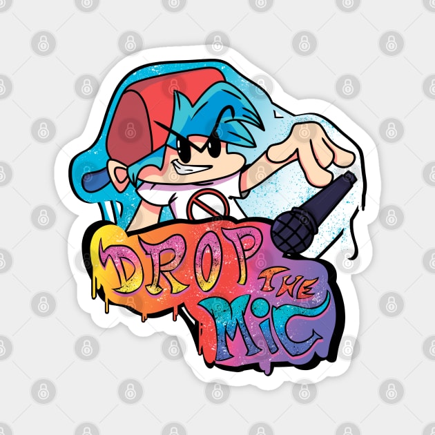 fnf boyfriend drop the mic graffiti - Fnf - Magnet | TeePublic