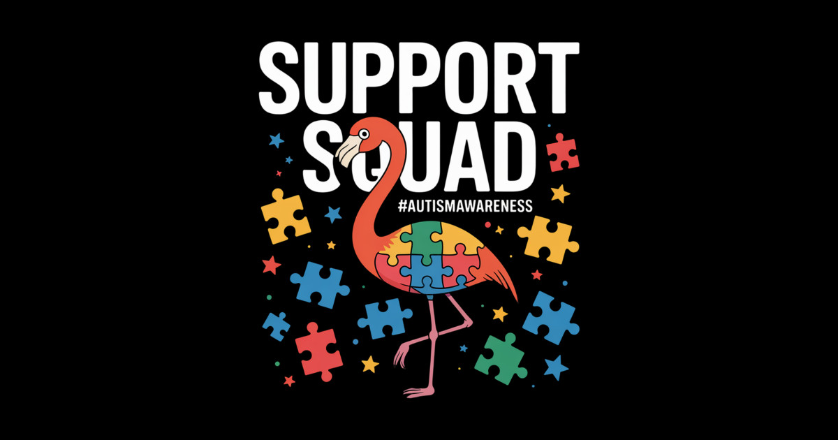 Flamingo Puzzle Autism Awareness Support Squad - Support Squad ...