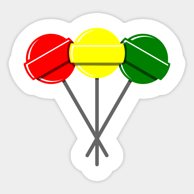 Lollipop Stop Light - Stop Light - Sticker | TeePublic