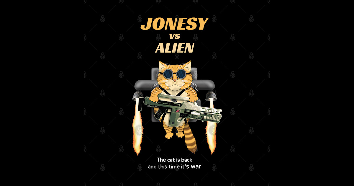 Jonesy vs Alien Parody Print - Alien - Sticker | TeePublic