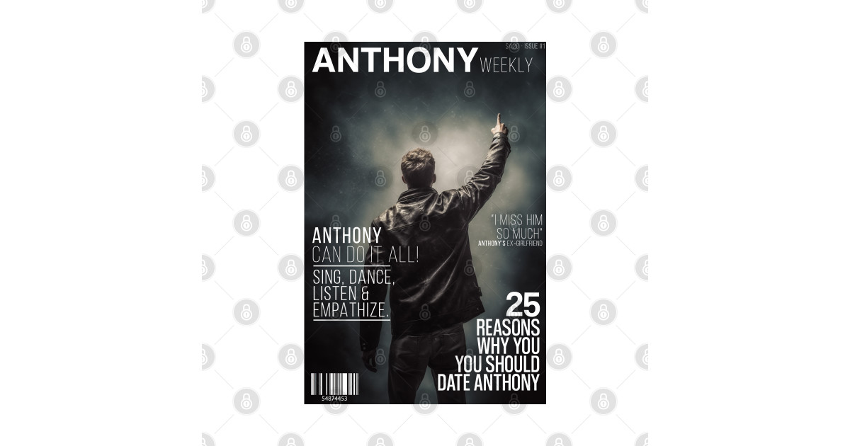 Anthony Weekly Magazine Cover - Gift For Anthony - T-Shirt | TeePublic
