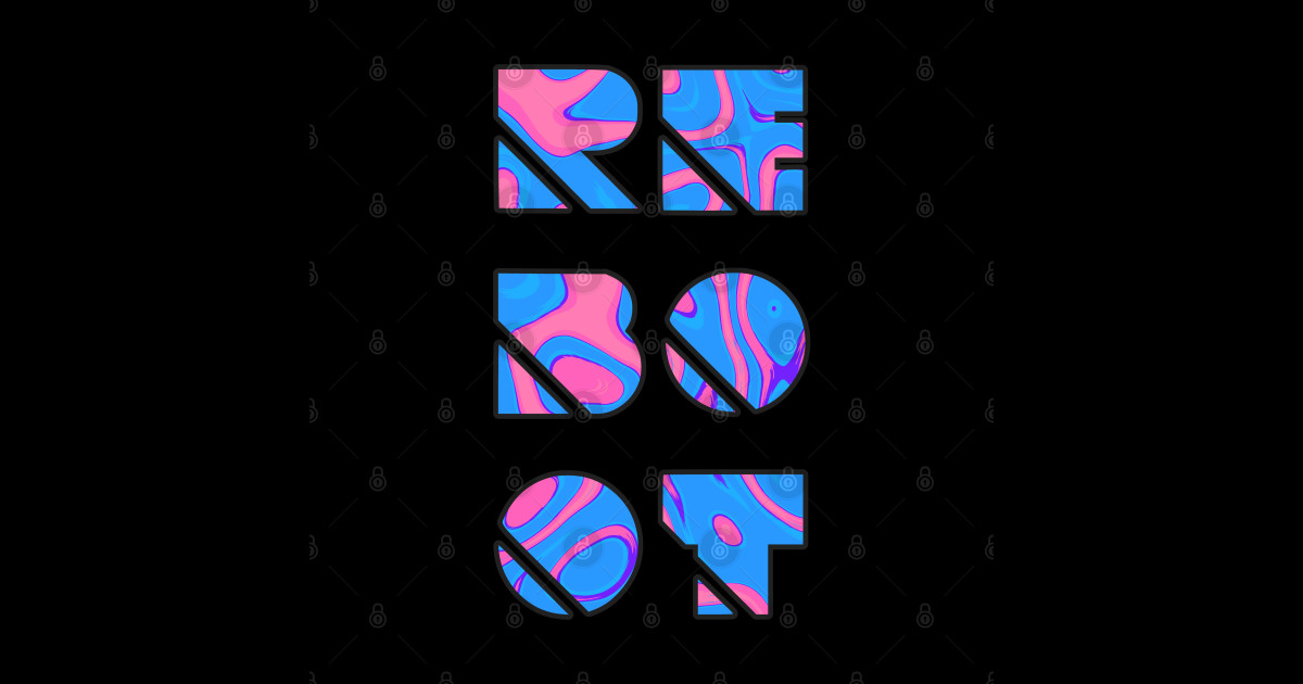 REBOOT Stacked Blended Floral - Vibrant Colors - Sticker | TeePublic