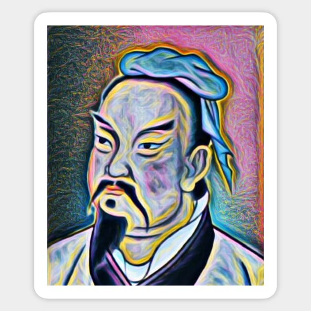 Sun Tzu Portrait | Sun Tzu Artwork 10 - Sun Tzu - Sticker | TeePublic