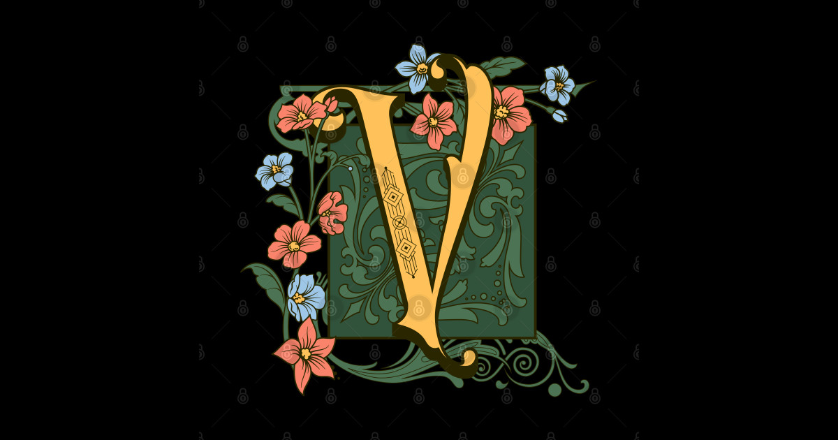 Art Nouveau Letter V, Ornamental Letter V, Art Deco - Letter Design ...