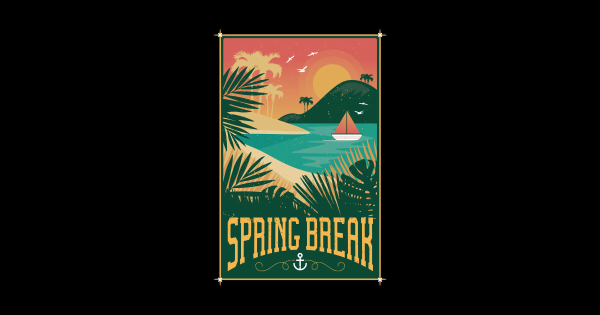 Vintage Spring Break: Retro Island Vibes Vector Design for Spring and ...