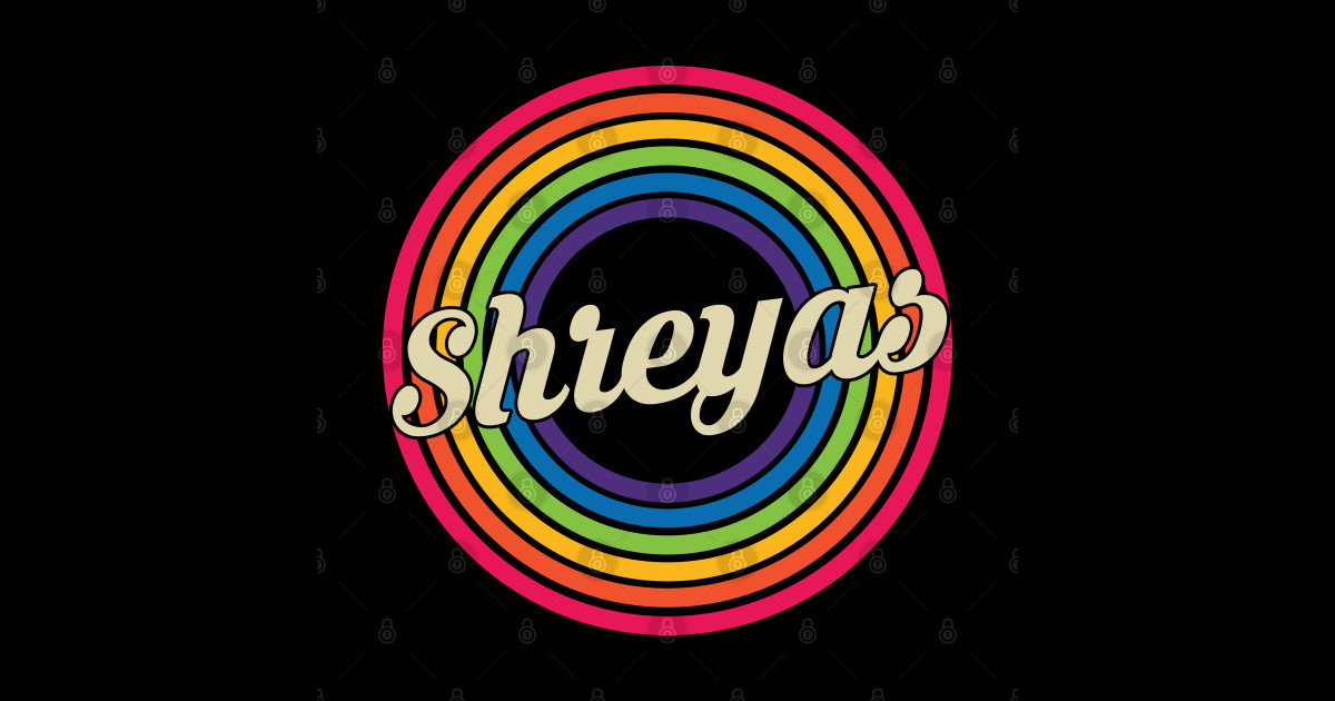 Shreyas - Retro Rainbow Style - Shreyas - T-Shirt | TeePublic