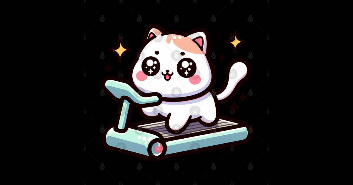 Active Kitty Workout - Fitness Cat - Sticker | TeePublic