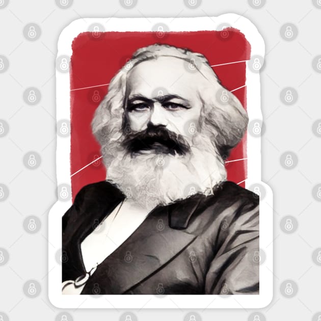 German Philosopher Karl Marx illustration - Karl Marx - Sticker | TeePublic