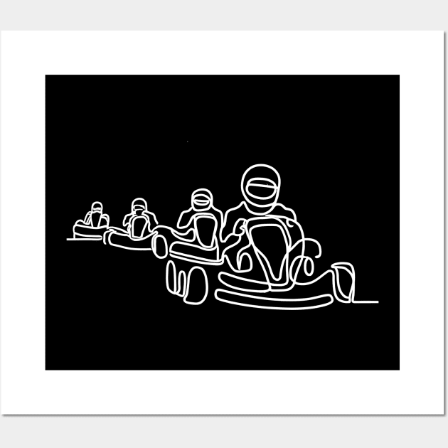 Go Kart Racer Line Drawing - Go Kart - Posters and Art Prints | TeePublic