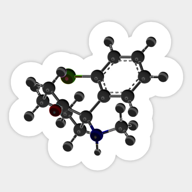Ketamine Molecule - Ketamine - Sticker | TeePublic