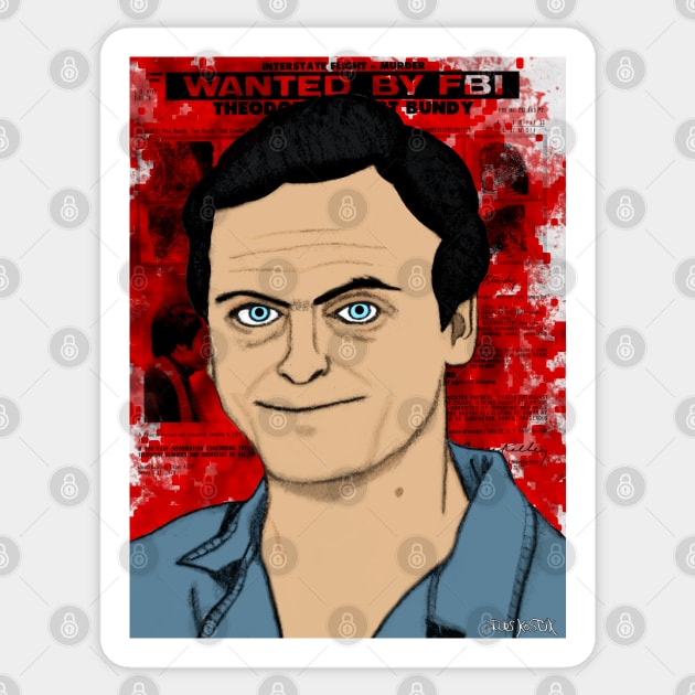Ted Bundy Portrait - Ted Bundy - Sticker | TeePublic
