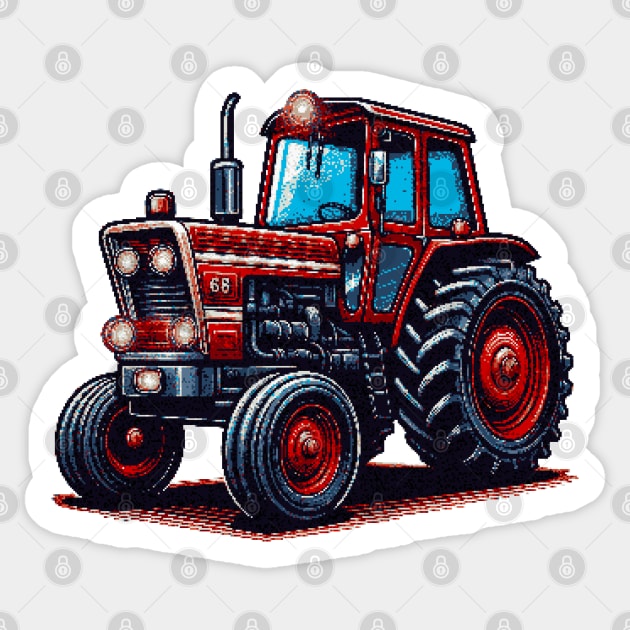 Tractor Pixel Art - Tractor - Sticker | TeePublic