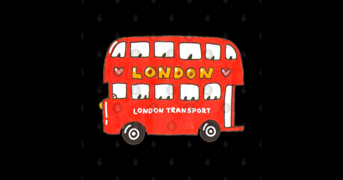 London bus///Drawing for fans - London Bus - Sticker | TeePublic